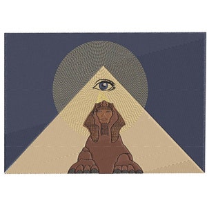 Sphinx and Pyramid With All Seeing Eye Embroidery Design - Etsy