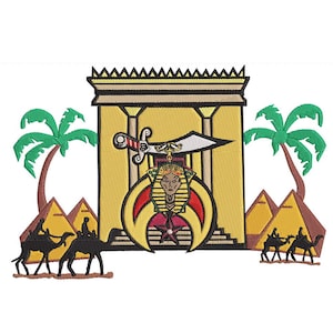 Shriners Temple and Oasis Digital Embroidery Design - Etsy