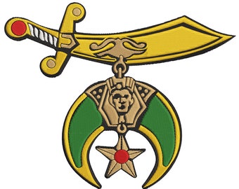 Shrine Emblem and Camels Digital Embroidery Design | Etsy