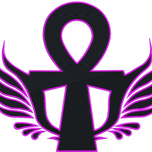 Golden Wings and Purple Ankh With Eyes Embroidery Design - Etsy