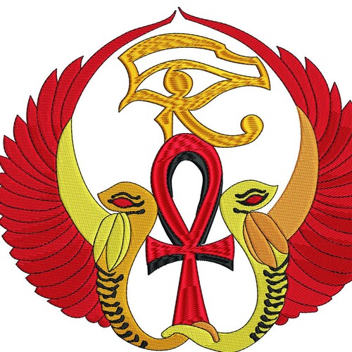 Egyptian Eye of Ra Ankh and Snakes Embroidery Design 3x3 - Etsy