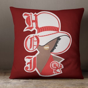 HOJ Lady in White Hat Wheel Facing Left - Digital Machine Embroidery Design - 3x4, 4x5, 5x6, 6x7 ...