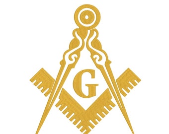 Past Master Emblem- Square and Compasses With the Rocker - 3x4, 4x4 ...