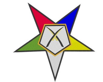 Eastern Star Trustee Badge Embroidery Design Digital File | Etsy