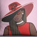 HOJ Lady in Red Hat - Digital Machine Embroidery Design - 4x4, 5x5, 6x6 ...