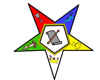 PHA O.E.S. Order of Eastern Star Emblem with Altar Silhouette | Etsy