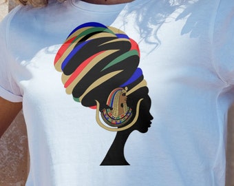 HOJ Lady in Painted Hair Wrap Silhouette & Cricut Cut Files | Etsy