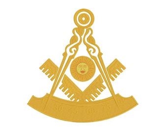 Past Grand Master Emblem Square and Compasses with the Rocker | Etsy