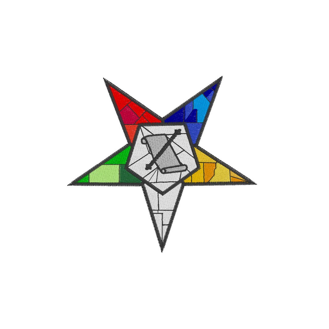 O.E.S. Conductress Emblem Stained Glass - 4x4 - Embroidery Design ...