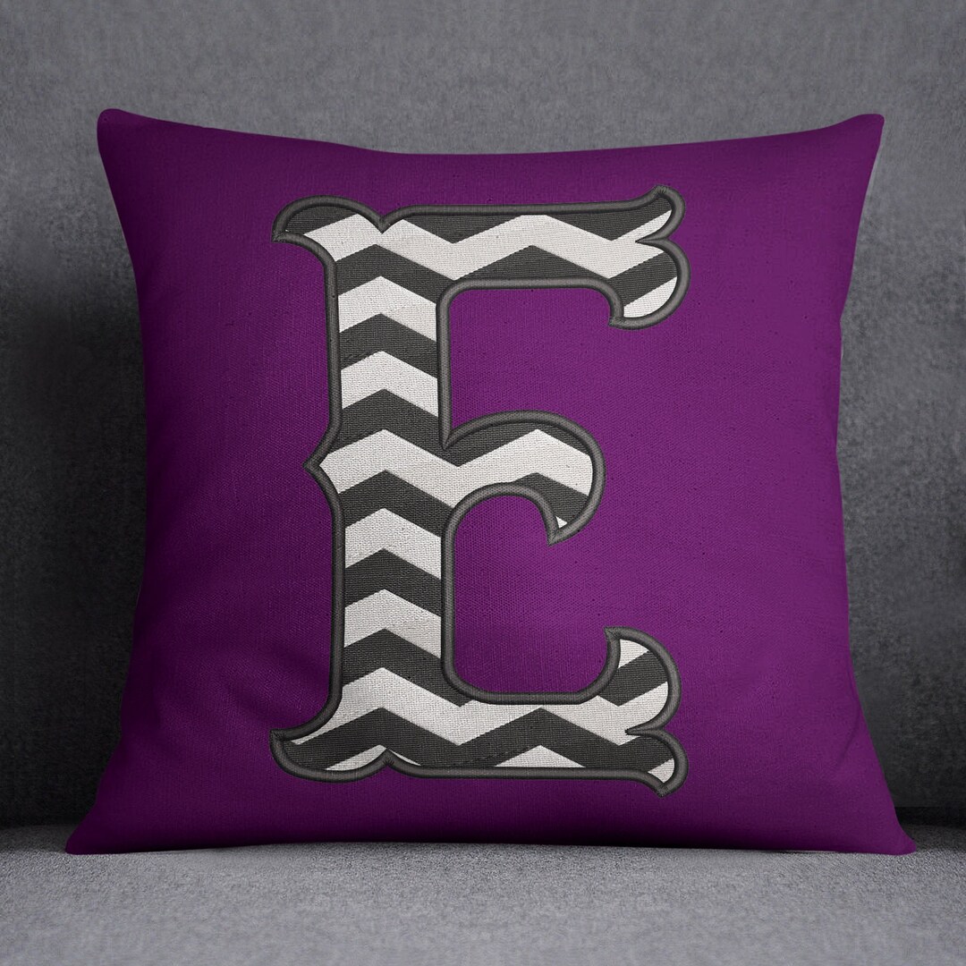 Chevron Monogram E - Digital Machine Embroidery Design - 2x3, 3x4, 4x5 ...