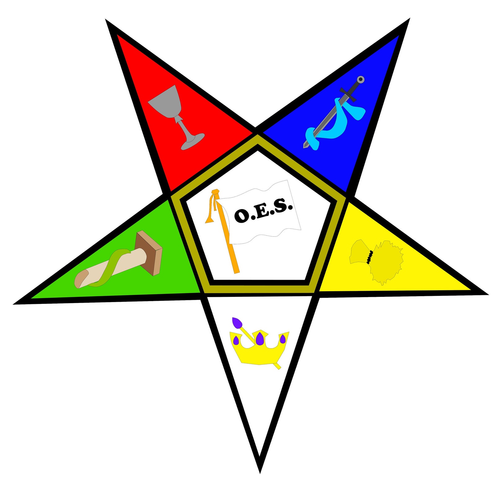 PHA O.E.S. OES Flag Bearer Silhouette & Cricut Cut Files - Etsy