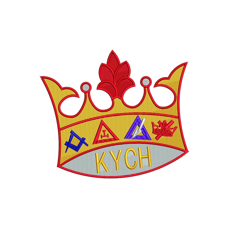 York Rite Crown Quartet Emblem Digital Embroidery Design - Etsy
