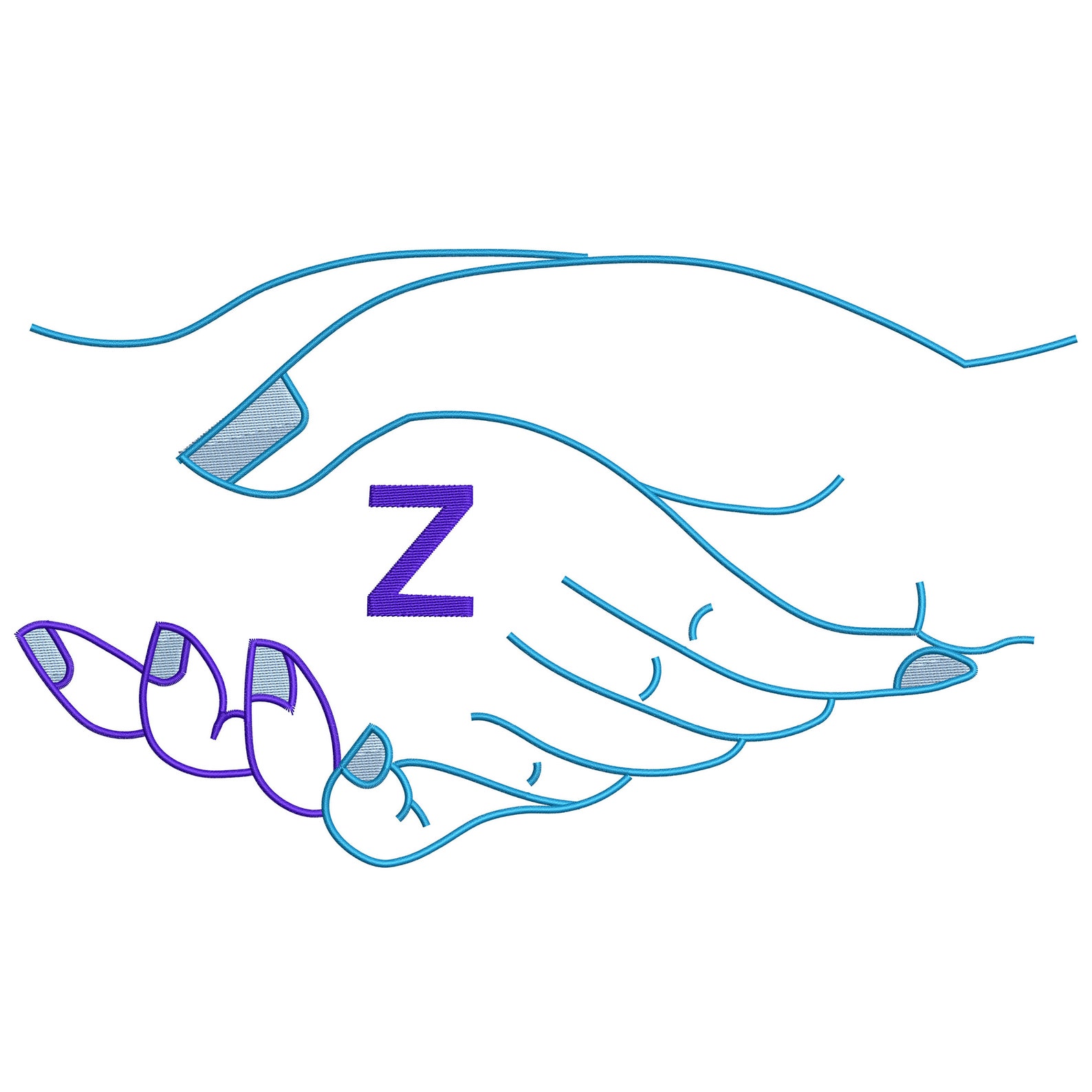 Z Hands Digital Embroidery Design 2x3 3x4 3x5 4x6 5x8 - Etsy