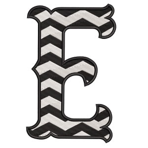Chevron Monogram E - Digital Machine Embroidery Design - 2x3, 3x4, 4x5 ...