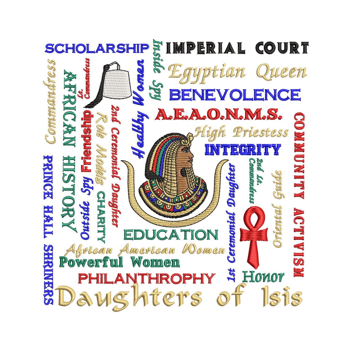 DOI Word Square Digital Machine Embroidery Design 6x6 7x7 - Etsy