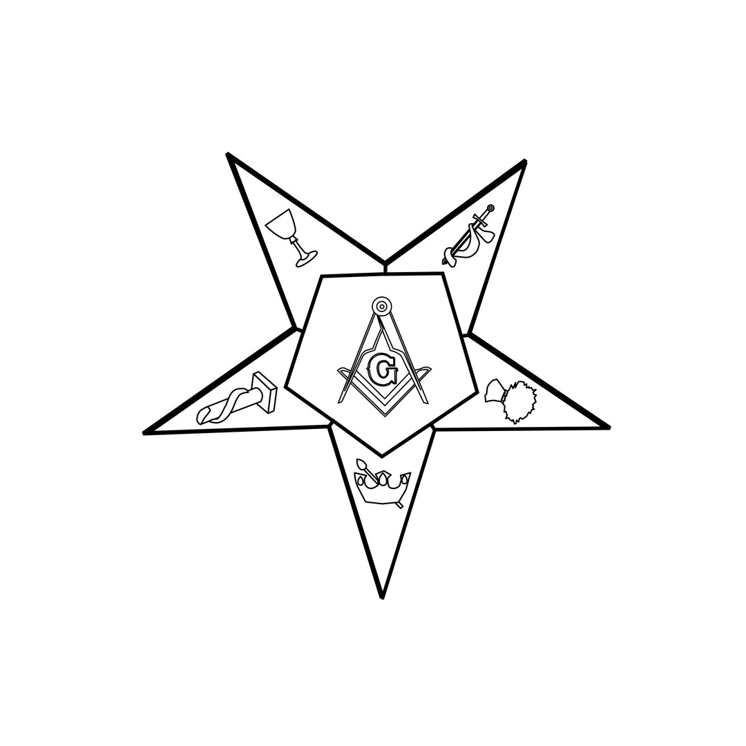 O.E.S. Worthy Patron Blackwork - Silhouette & Cricut Cut Files - Jpeg ...