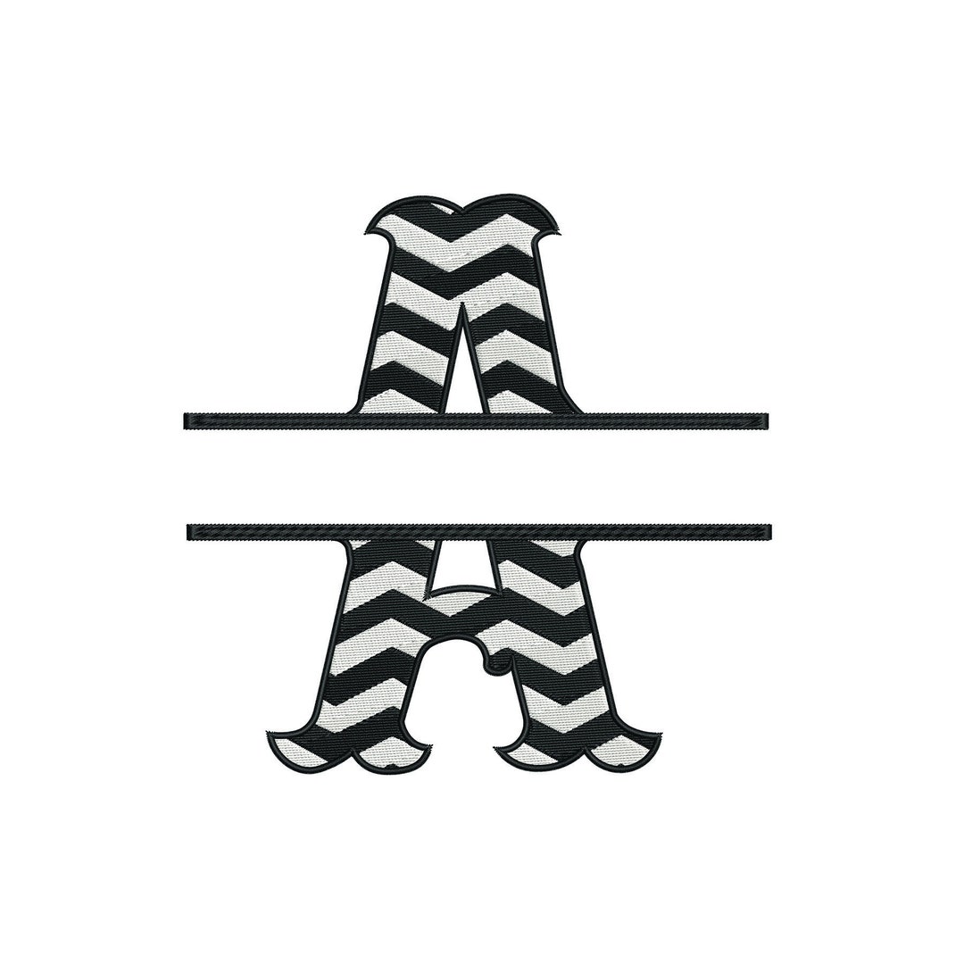 Chevron Monogram A - Embroidery Design -2.5x3, 3x3, 4x4, 6x6, 7x8, 9x10 ...