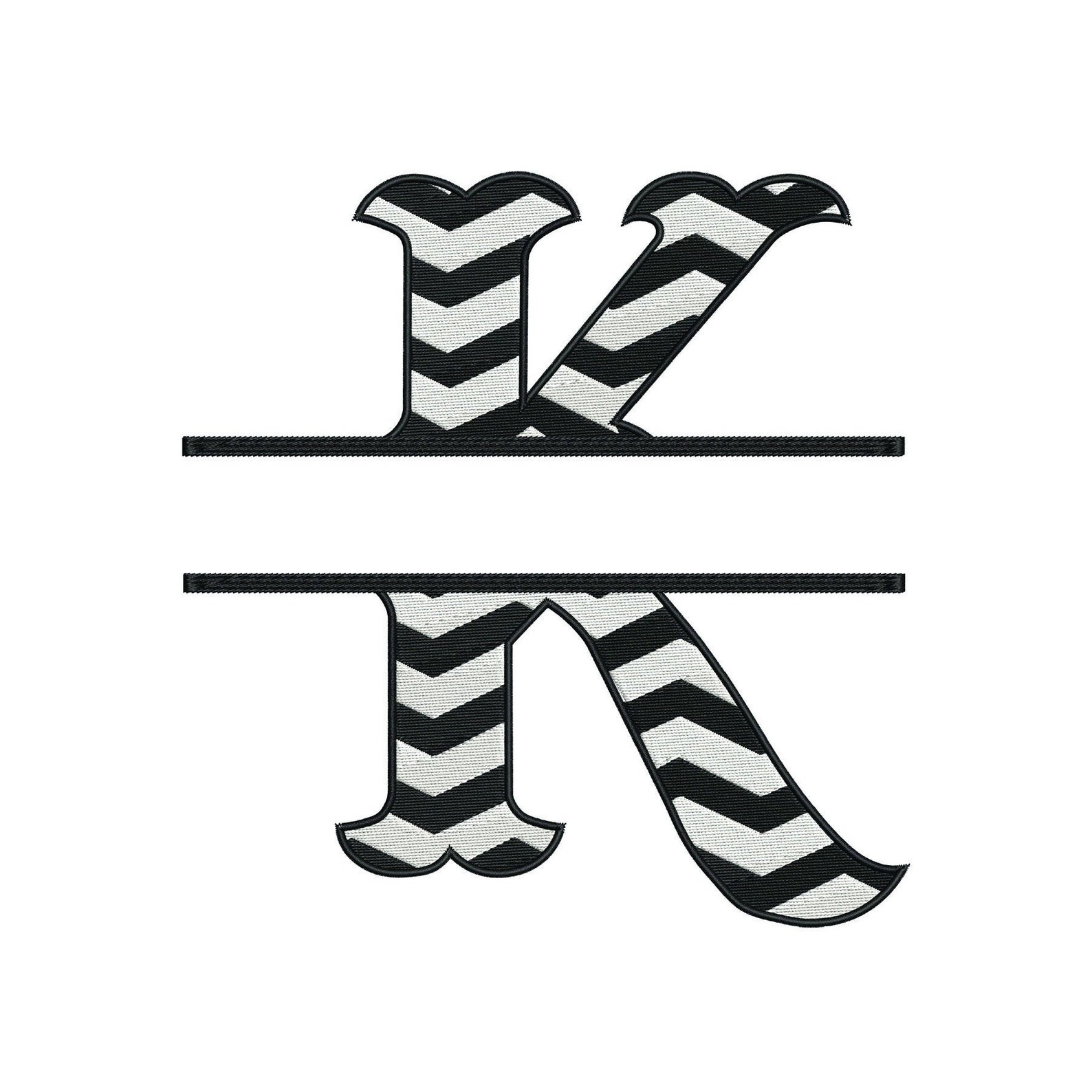 Chevron Monogram K Embroidery Design 3x3 4x4 6x6 8x8 | Etsy