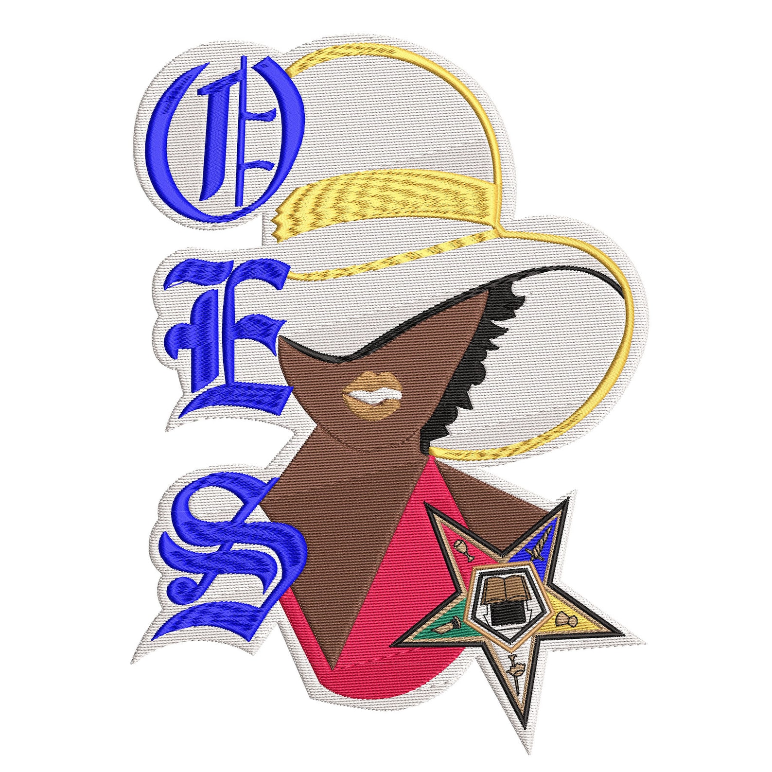 OES Lady in White Hat No FATAL - Eastern Star- Digital Machine ...