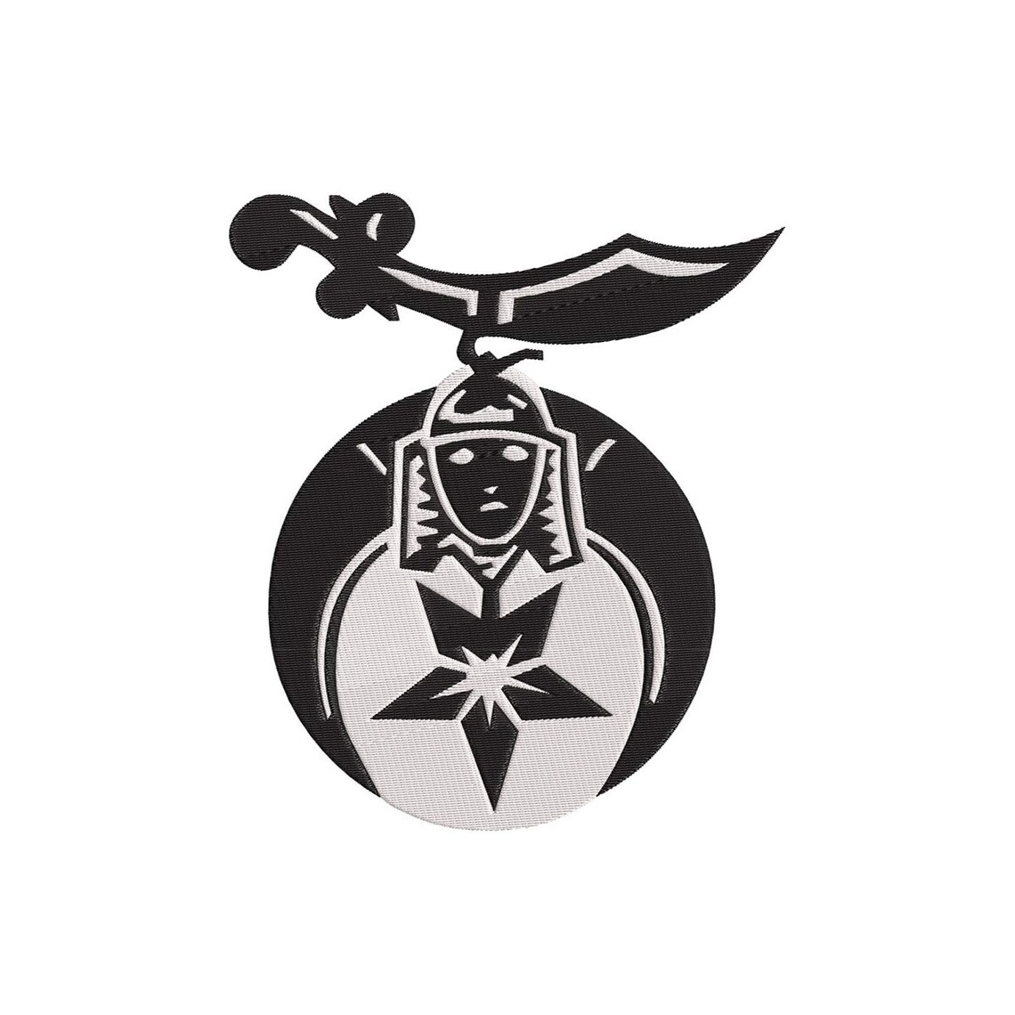 Monochromatic Shrine Emblem- Embroidery Design - 4x4, 6x6, 7x8, 9x10 ...