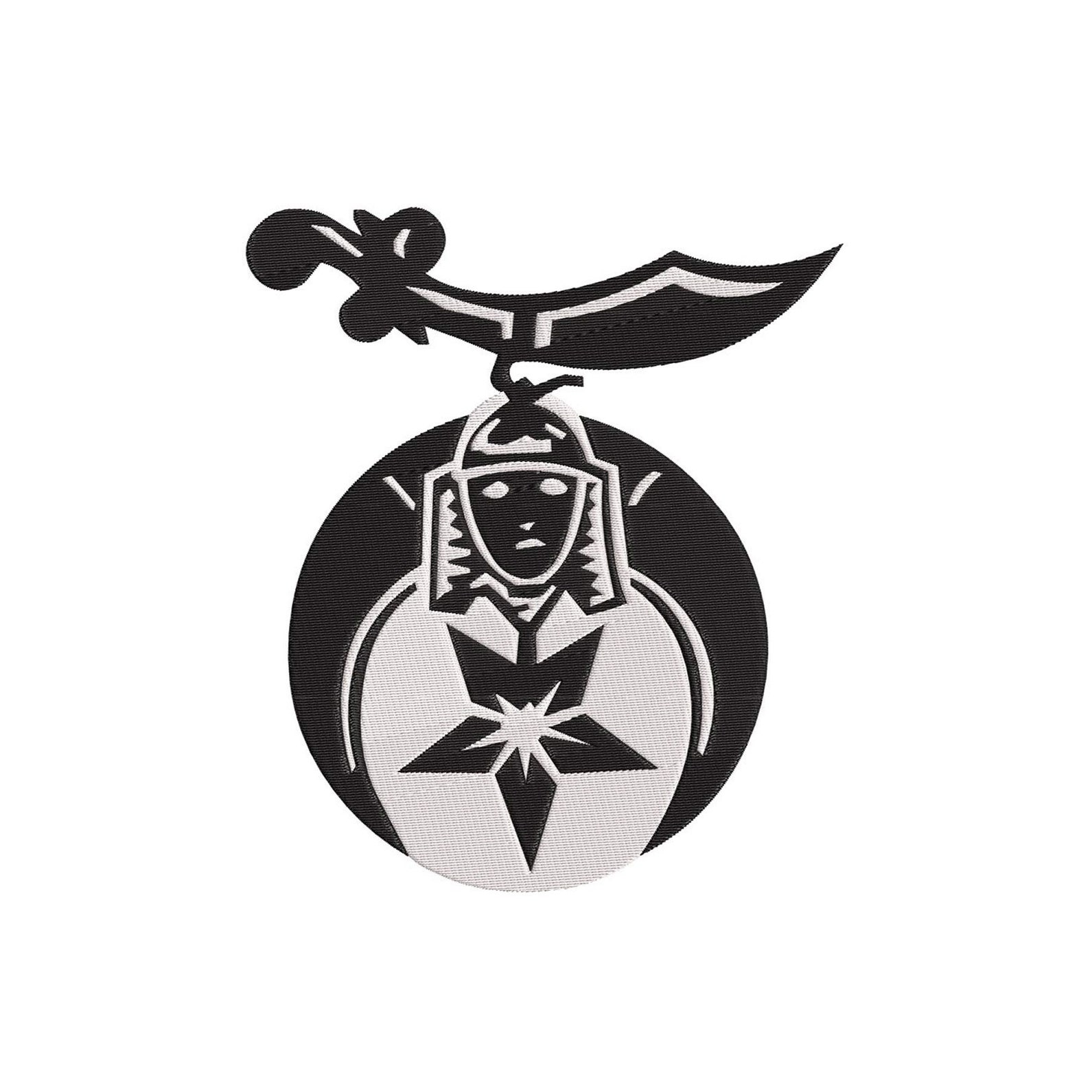 Monochromatic Shrine Emblem- Embroidery Design - 4x4, 6x6, 7x8, 9x10 ...