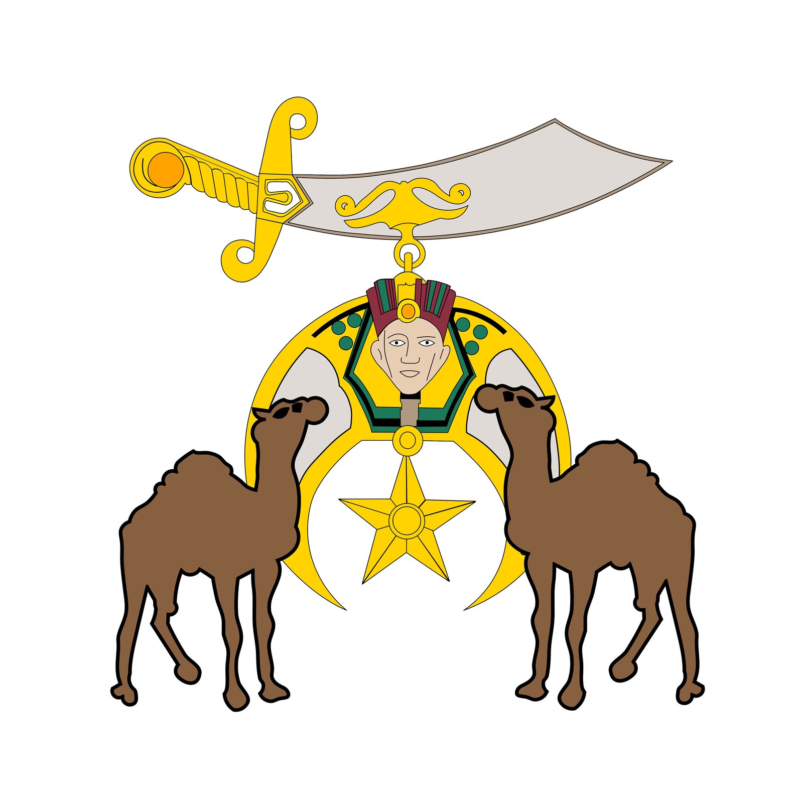 Shrine Emblem and Camels Silhouette and Cricut Cut Files - Etsy