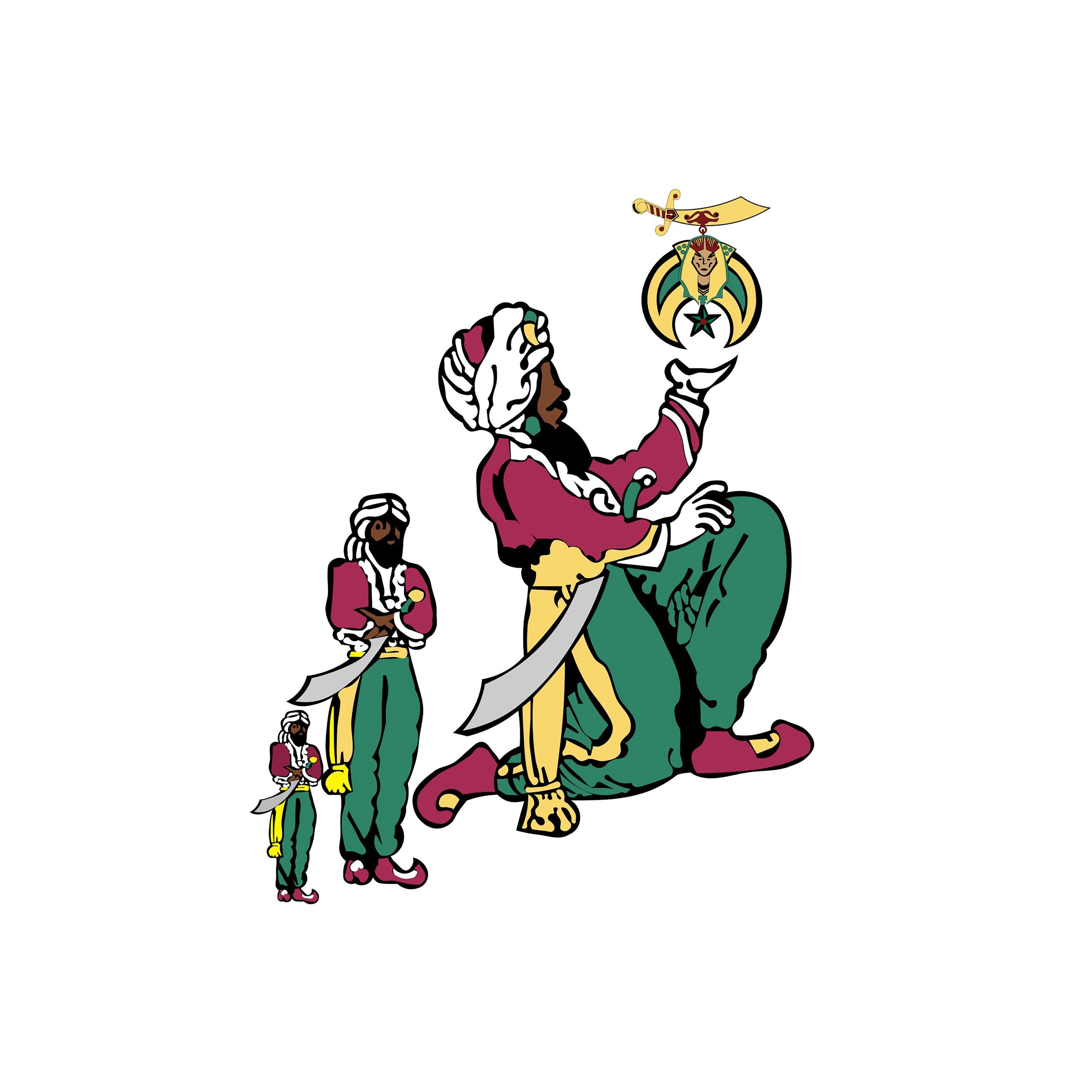 3 Shriners Emblem Silhouette and Cricut Cut Files Jpeg | Etsy