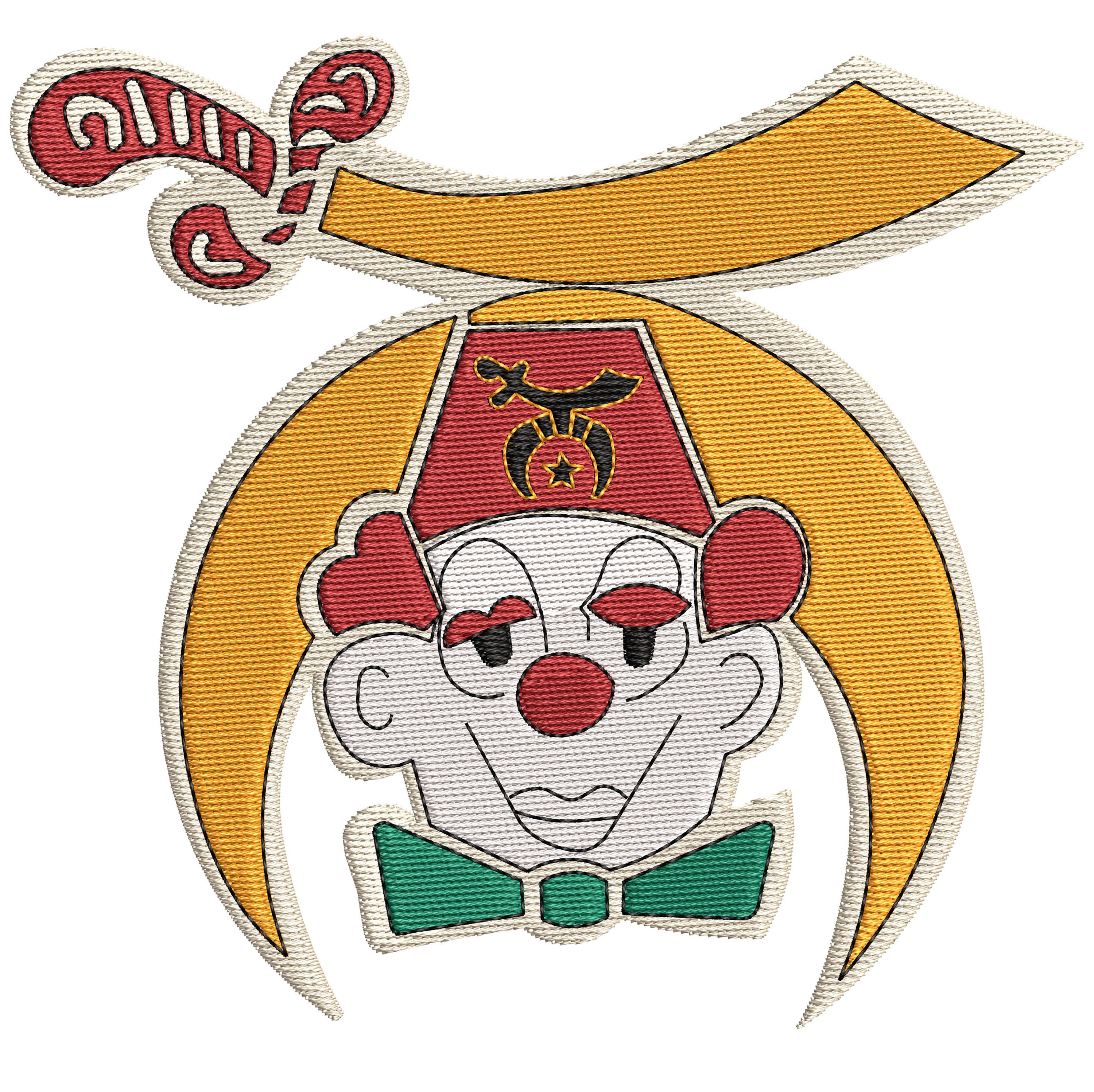 Shrine Clown and Scimitar - Digital Machine Embroidery Design - 3x3 ...