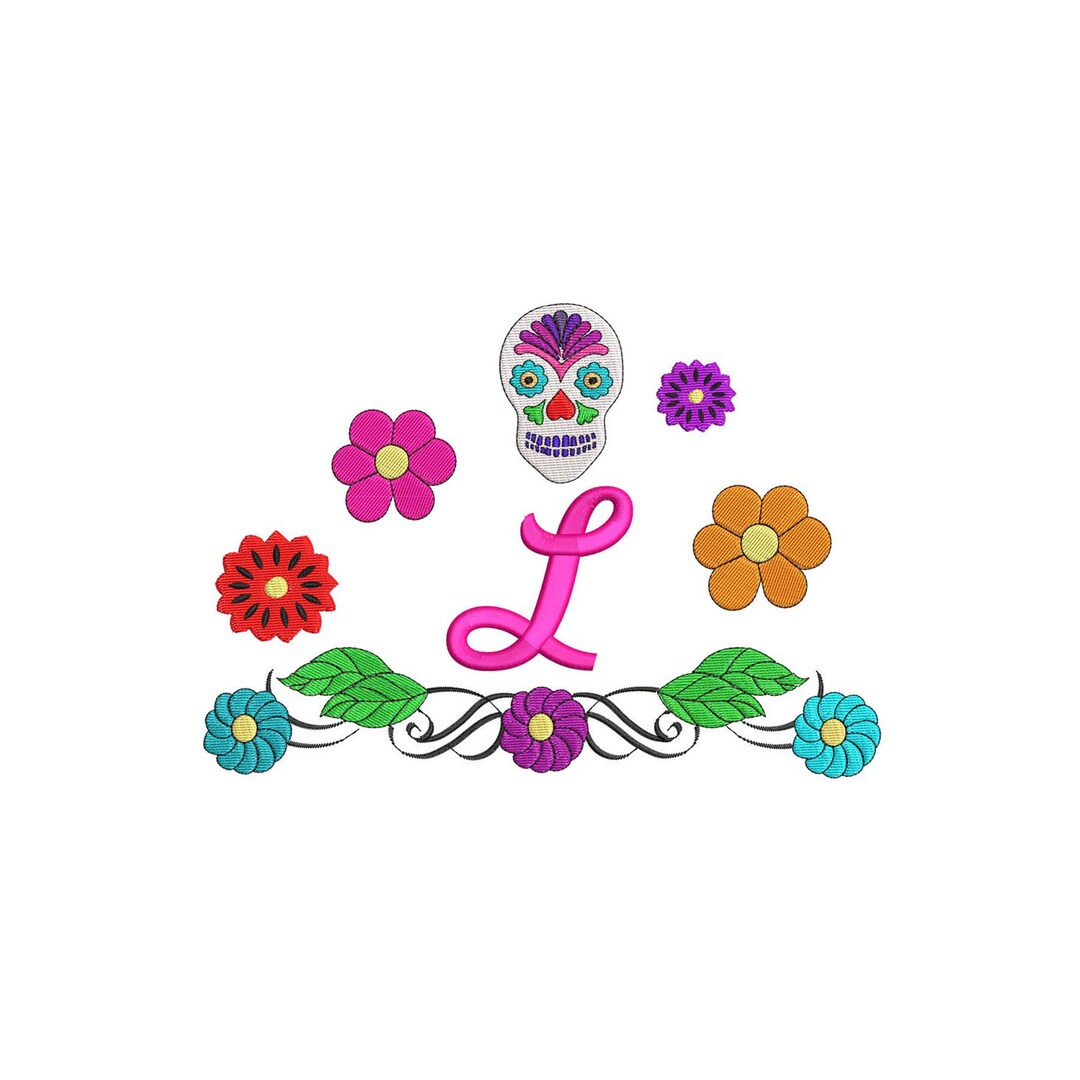Talavera Monogram L - Embroidery Design - 3x4, 5x6, 6x8, 7x10, 9x12 - Etsy