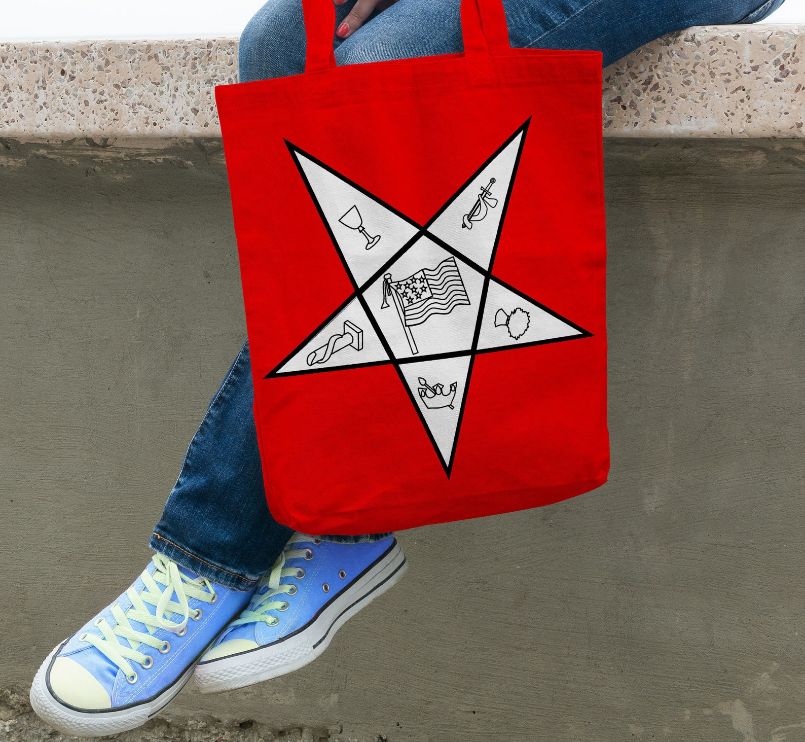 PHA O.E.S. USA Flag Bearer Blackwork - Silhouette & Cricut Cut Files ...