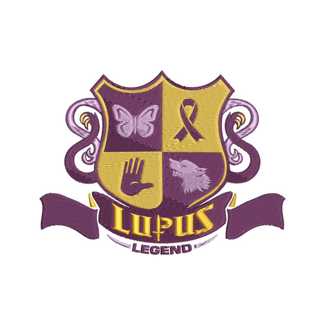 Lupus Crest Digital Machine Embroidery Design 4x4 5x5 | Etsy