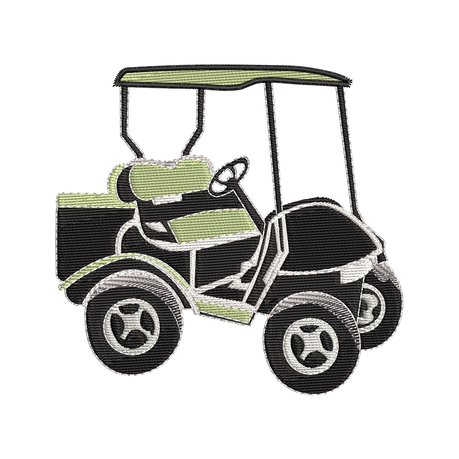 Golf Cart Digital Embroidery Design 4x4 5x5 6x6 7x7 - Etsy