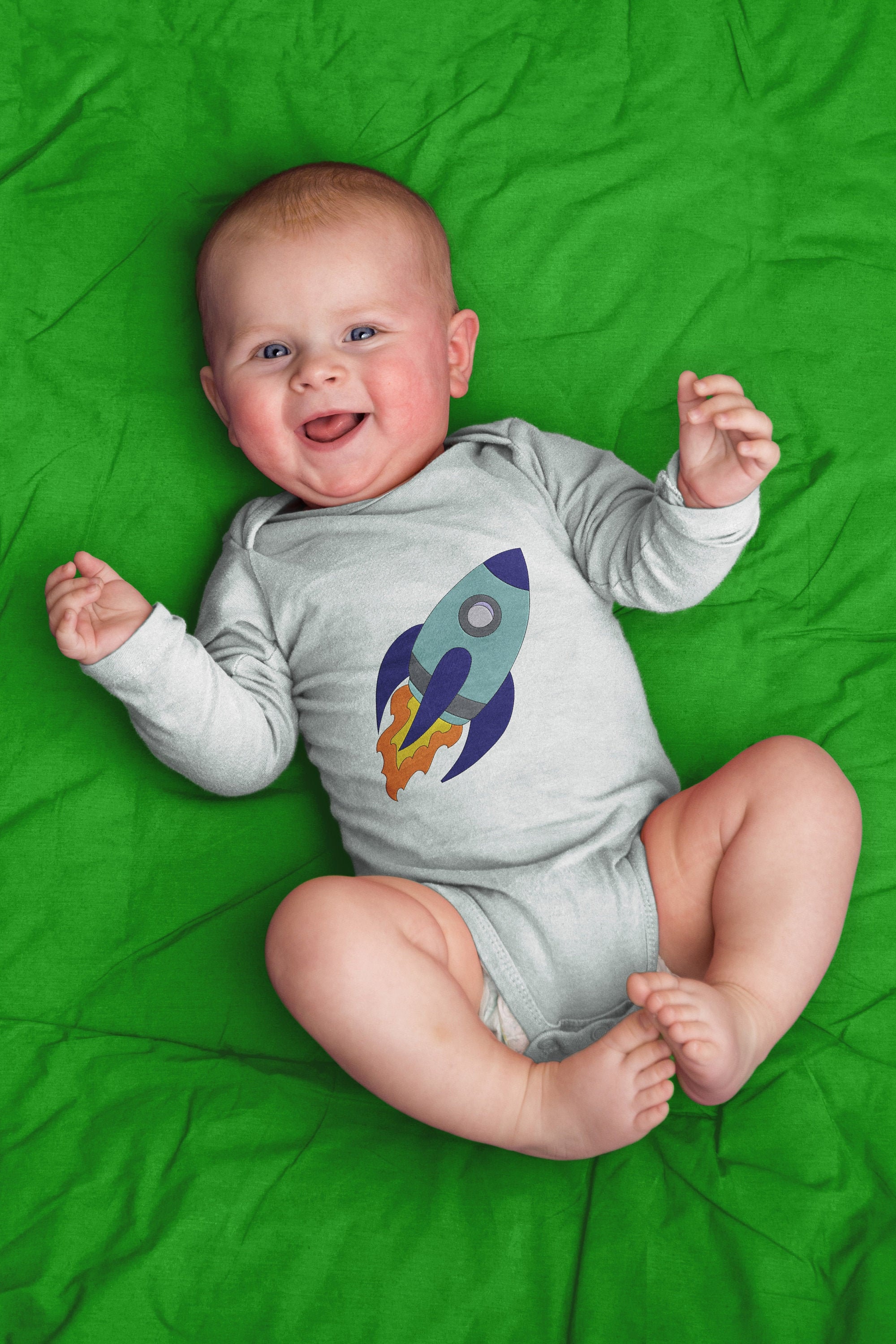 Cute Little Rocket Ship- Digital Machine Embroidery Design - 4x4, 5x5 ...