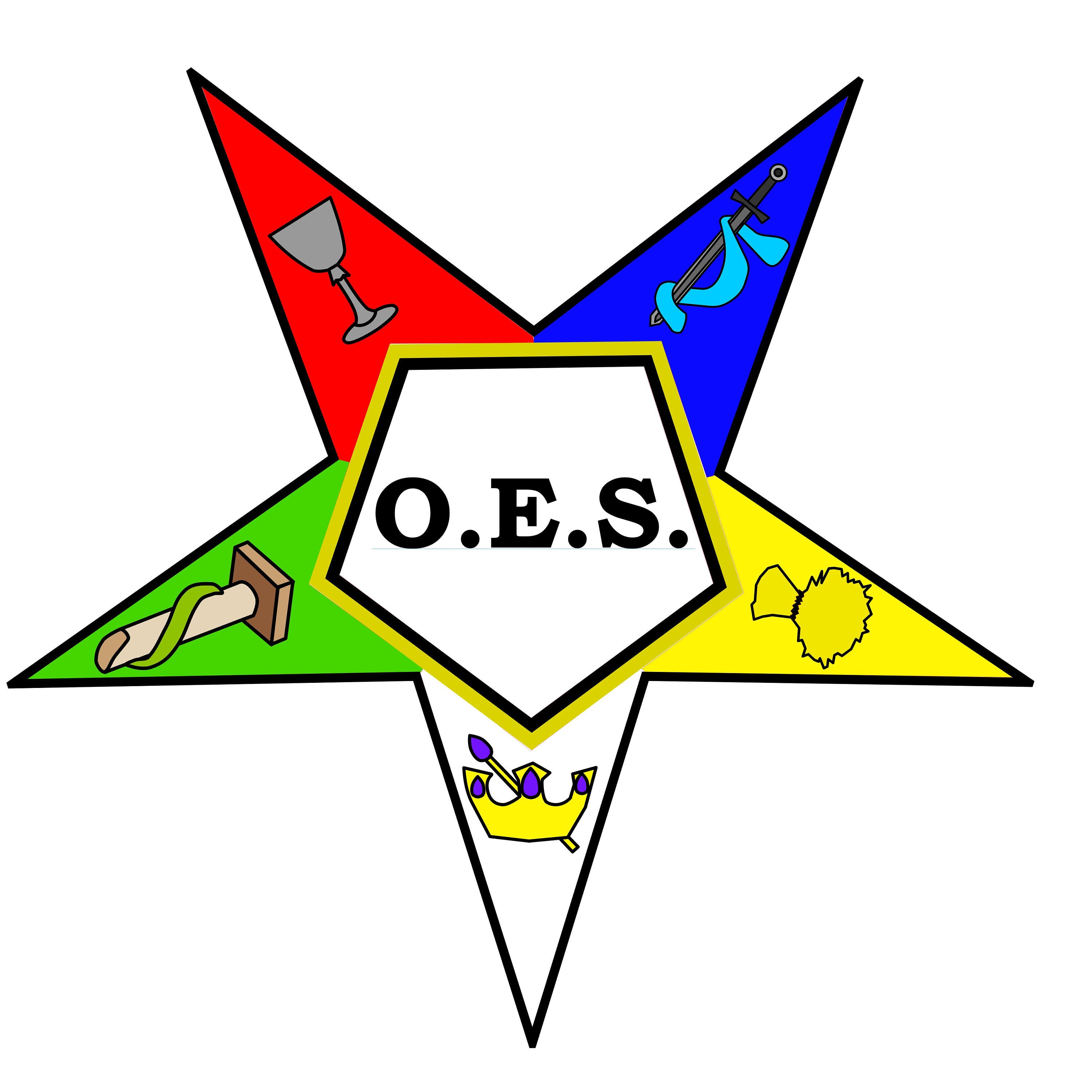 O.E.S. Eastern Star with Emblems Silhouette Cut Files Jpeg | Etsy