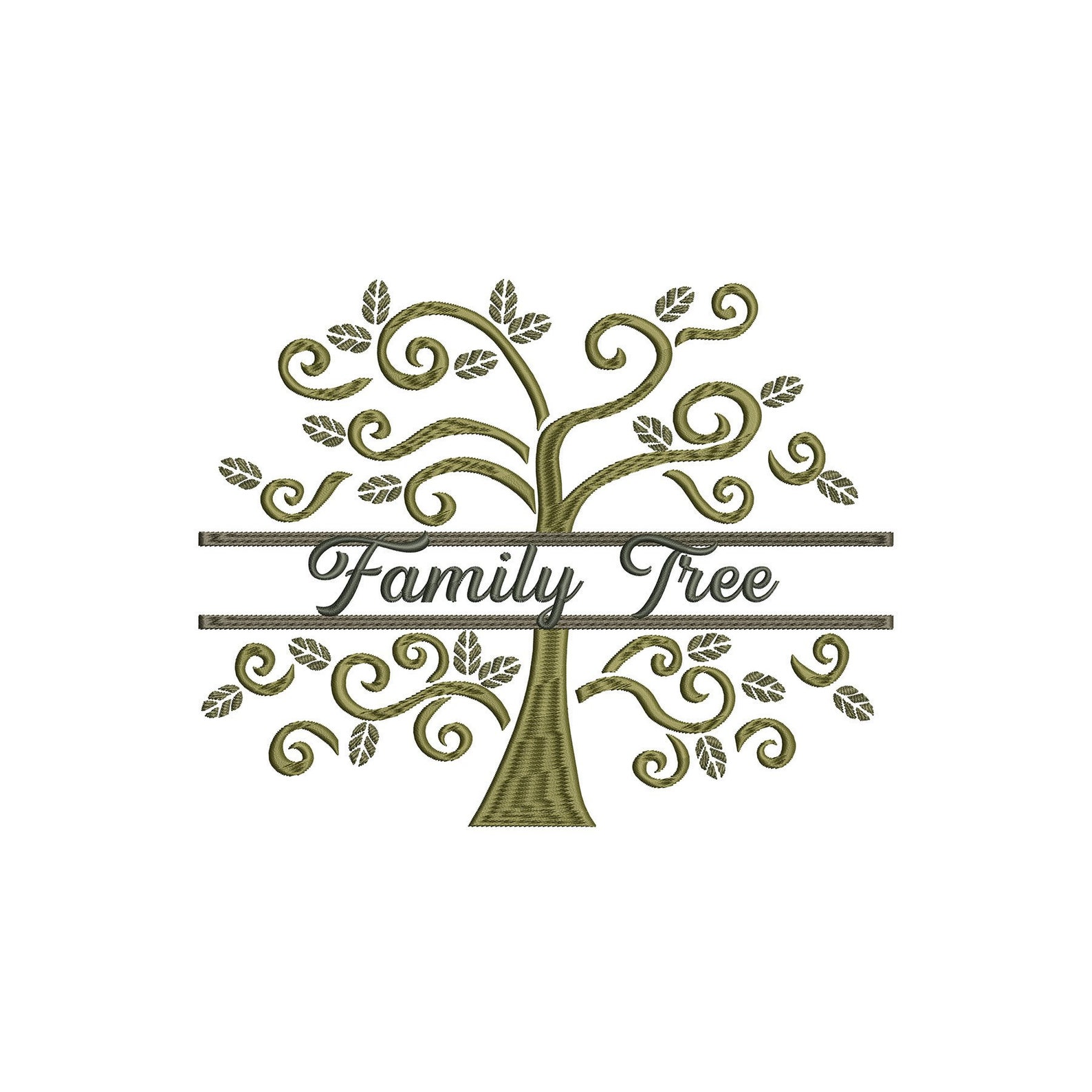 Family Tree- Digital Machine Embroidery Design - 5x6, 7x8, 8x10, 10x12 ...