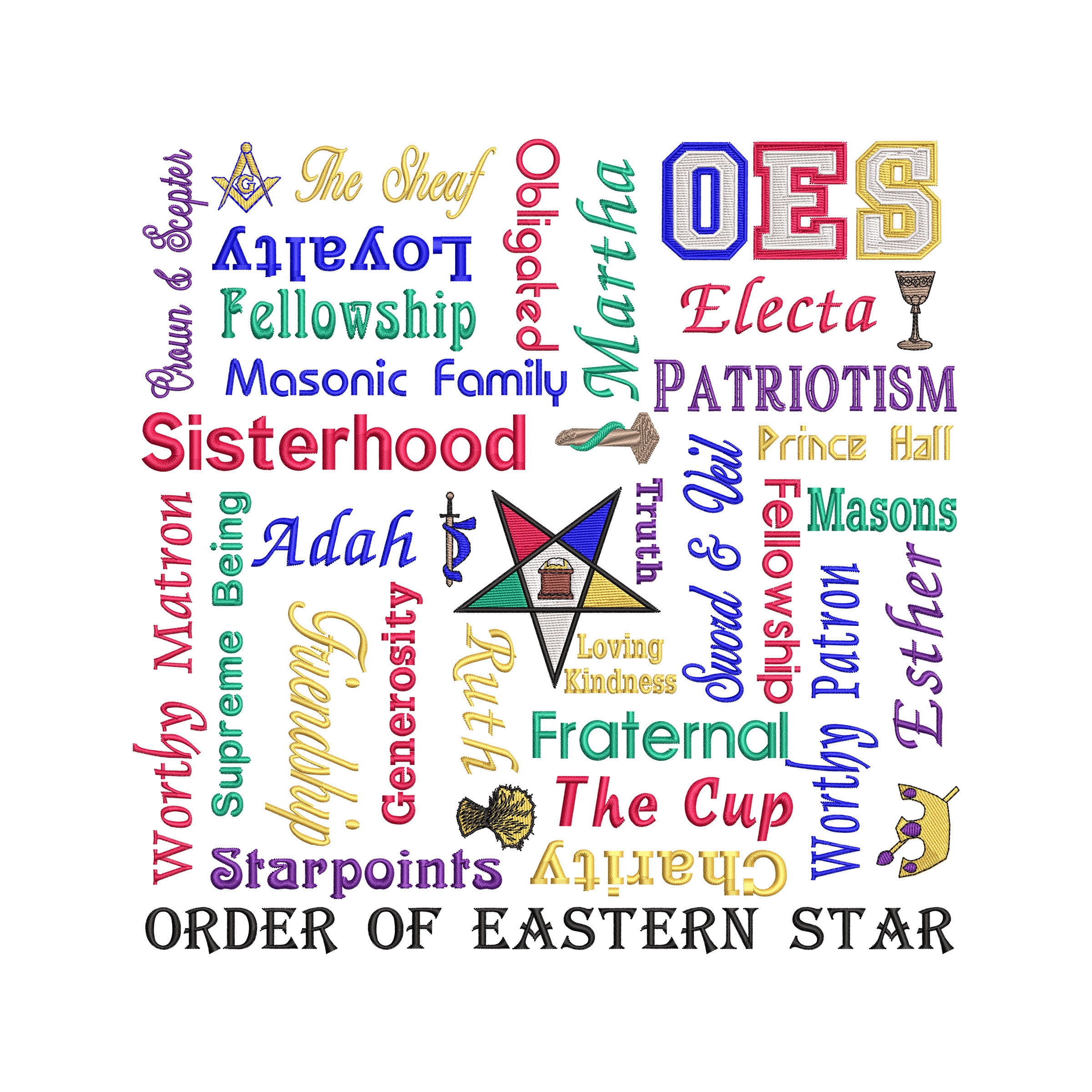 PHA OES Word Square Order of Eastern Star Eastern Star | Etsy