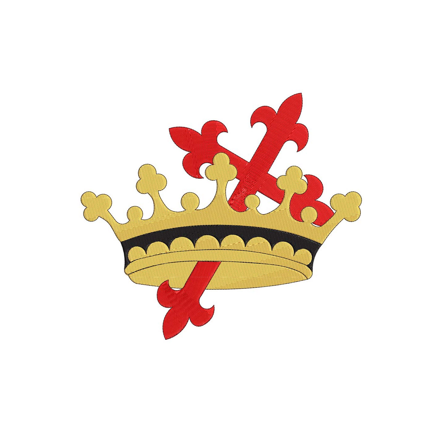 York Rite Ornate Cross and Crown Emblem Embroidery Design - Etsy