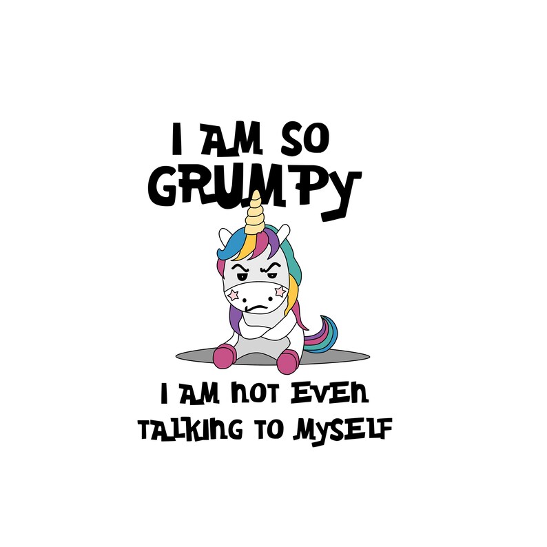 Grumpy Unicorn Silhouette and Cricut Cut Files Jpeg Svg | Etsy