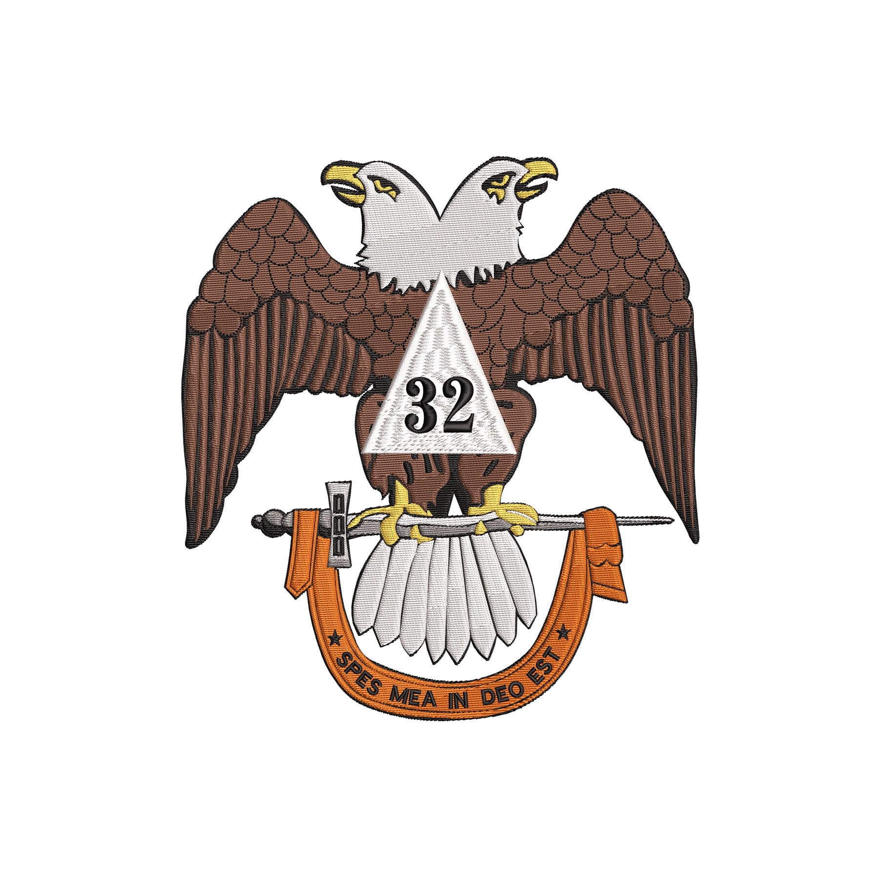 32 Degree Freemasons Double Headed Eagle With Logo Digital Embroidery ...