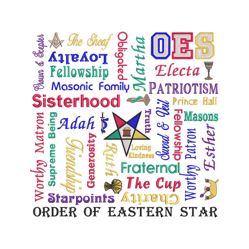 PHA OES Word Square Order of Eastern Star Eastern Star - Etsy