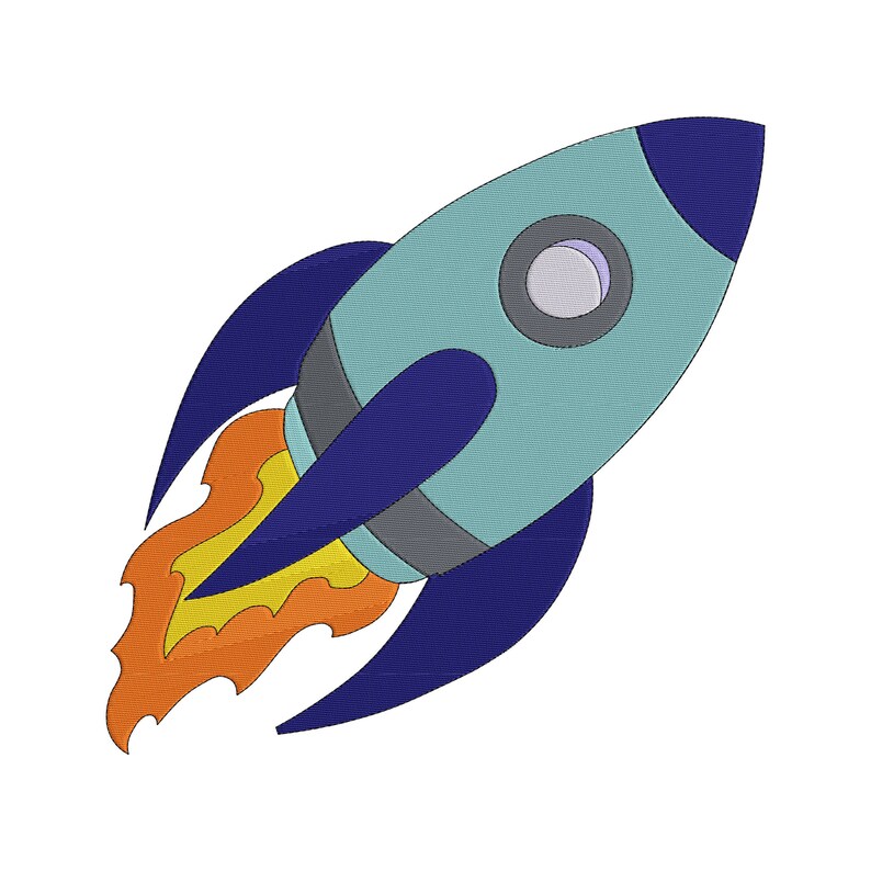 Cute Little Rocket Ship- Digital Machine Embroidery Design - 4x4, 5x5 ...