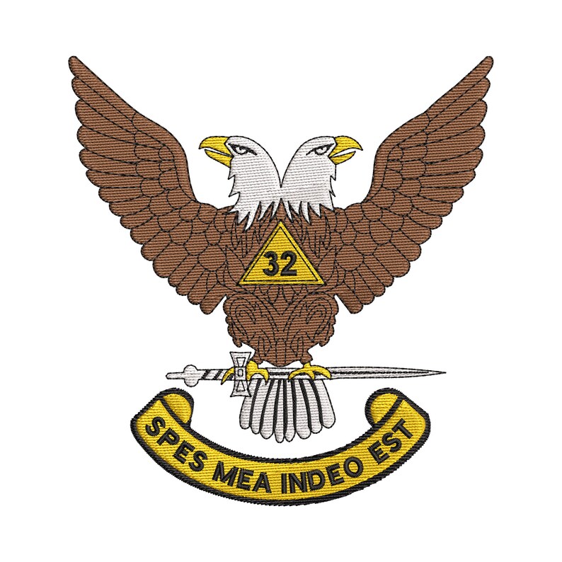 32 Degree Masons Double Headed Eagle (wings Up) - Digital Machine ...