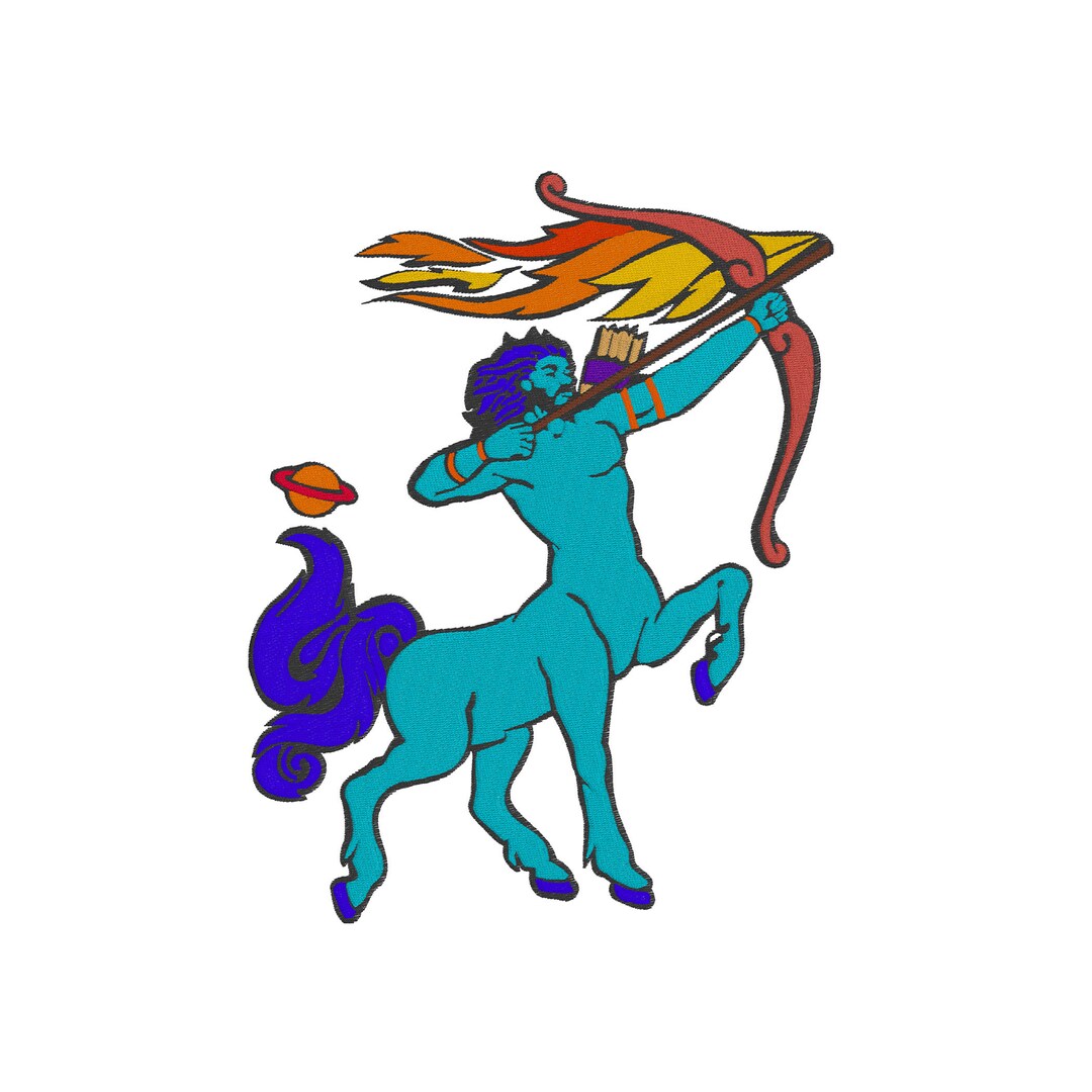 Art Deco Sagittarius Design - Zodiac Sign - Embroidery Design - the ...