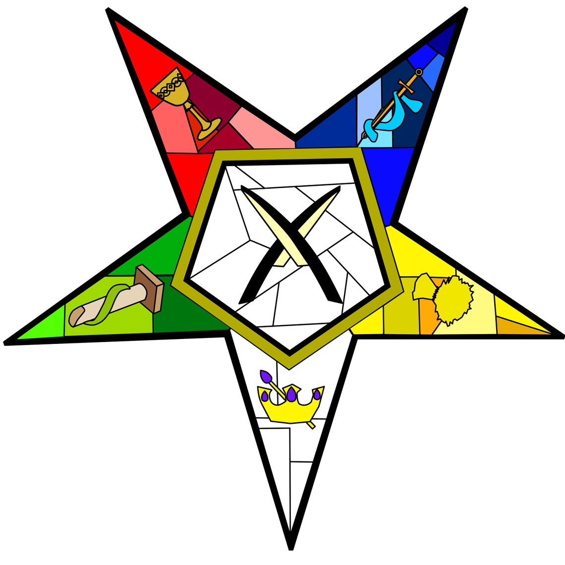 O.E.S. Secretary Stained Glass Silhouette Cut Files Jpeg - Etsy