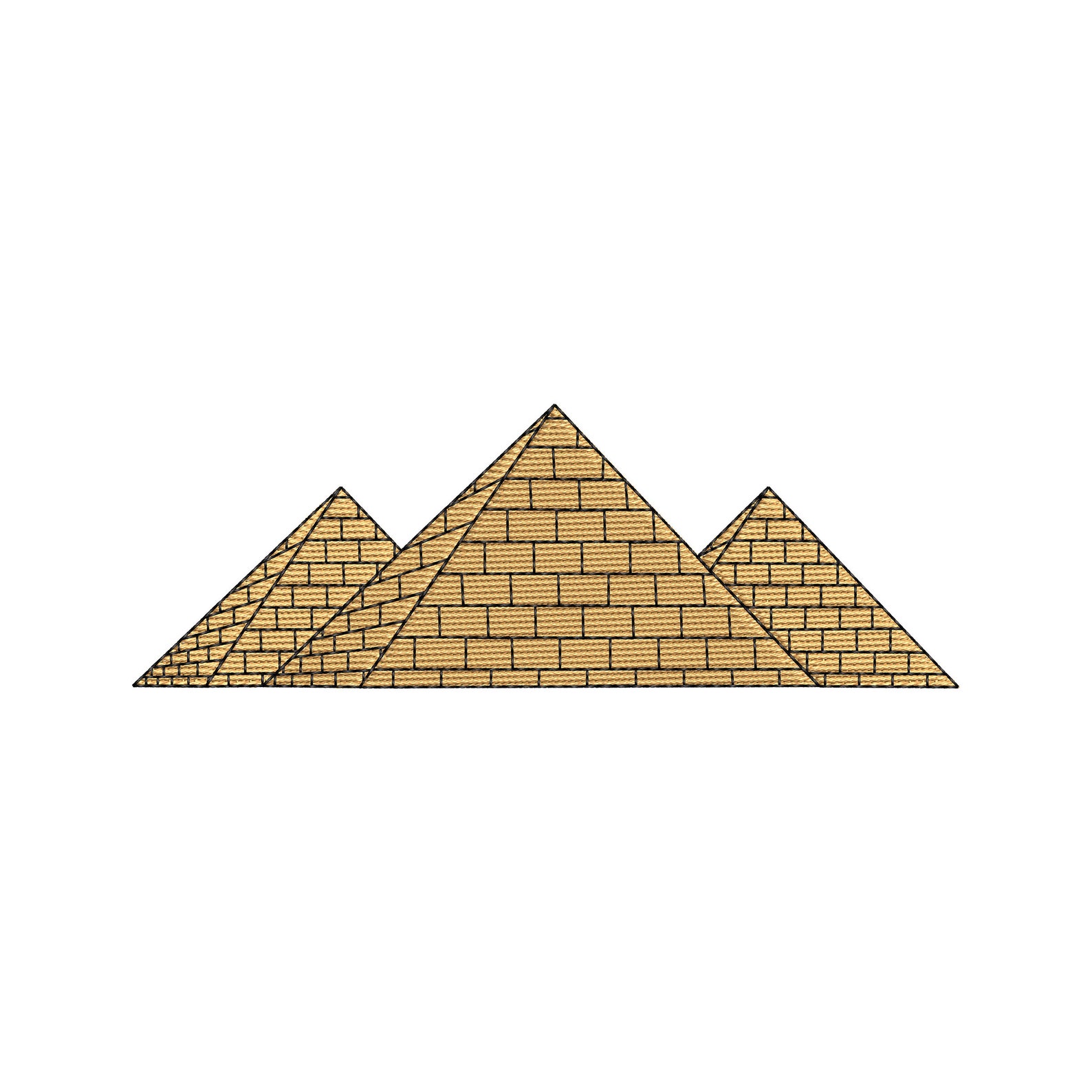 Triple Pyramids Digital Machine Embroidery Design 2x3, 2x4, 2x5, 3x6 ...