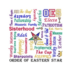 OES Word Square - No Square & Compass - Digital Machine Embroidery ...