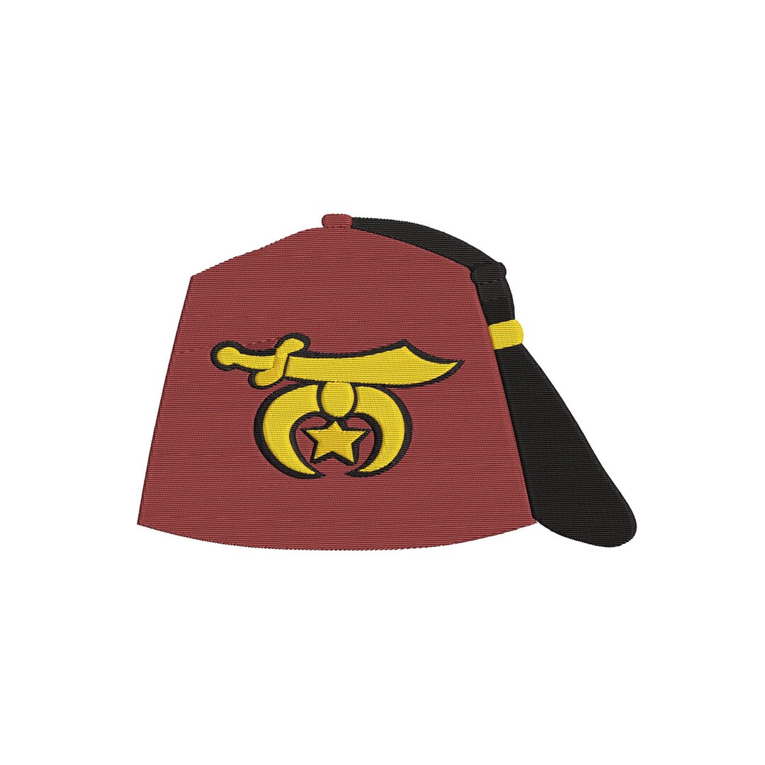 Shrine Tiny Fez - Digital Embroidery Design - Scimitar and Crescent ...