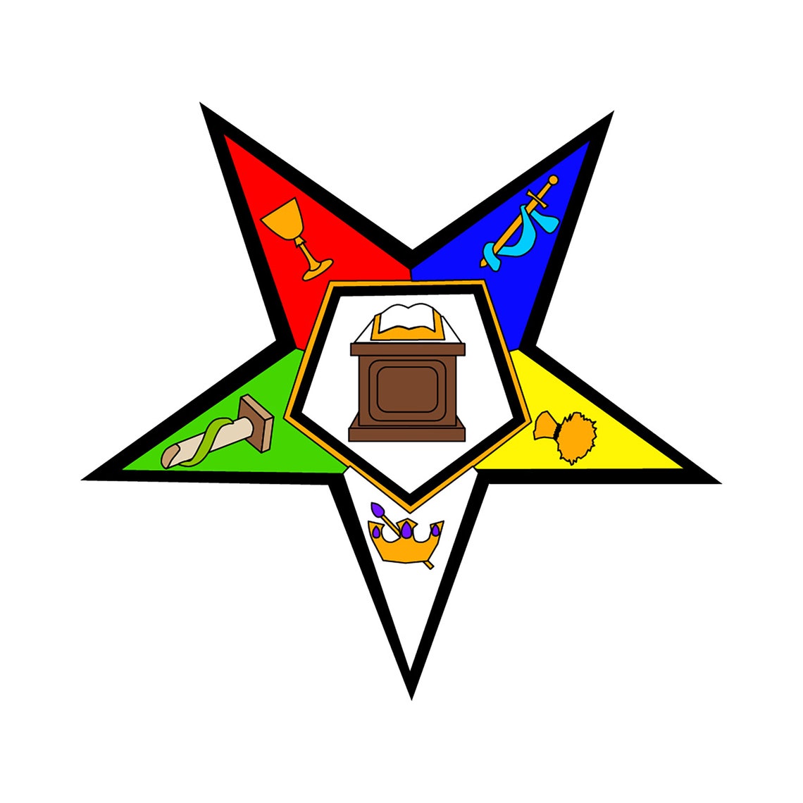 OES Gold Star With Thick Black Border OES Colors Silhouette - Etsy