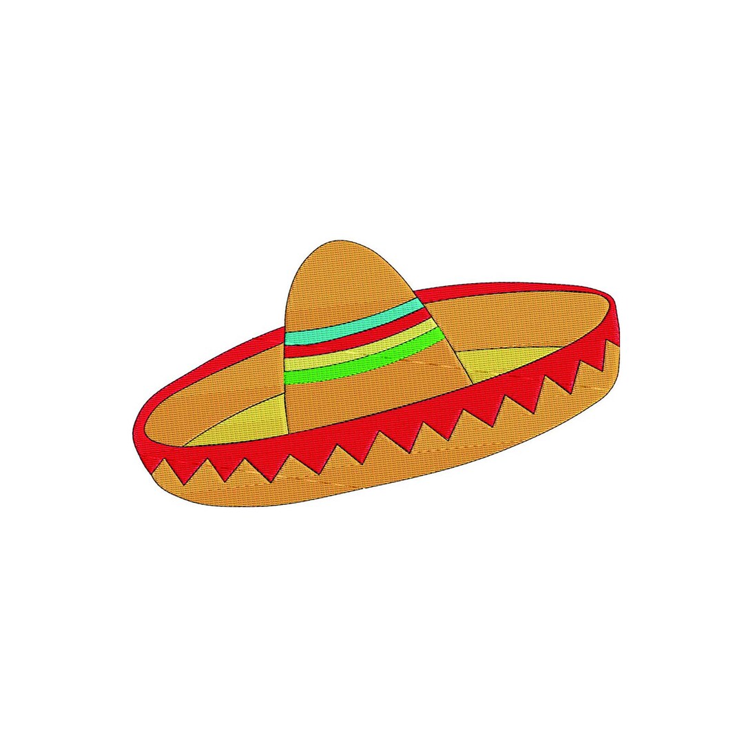 Sombrero- Cinco De Mayo - Embroidery Design - 3x4, 4x6, 5x8, 6x10, 8x12 ...