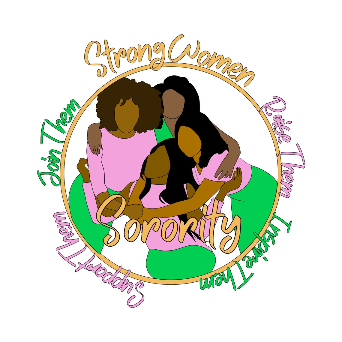 Green and Pink Strong Women - Silhouette Cut Files - Jpeg, Svg, Eps ...